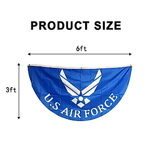 2Pcs US Air Force Fan Flag Bunting 3 x 6 Ft,US Military Air Force Fan Flag Banner For Memorial Day Independence Day Veterans Day USAF Theme Parades,Celebration and Home Party Decor