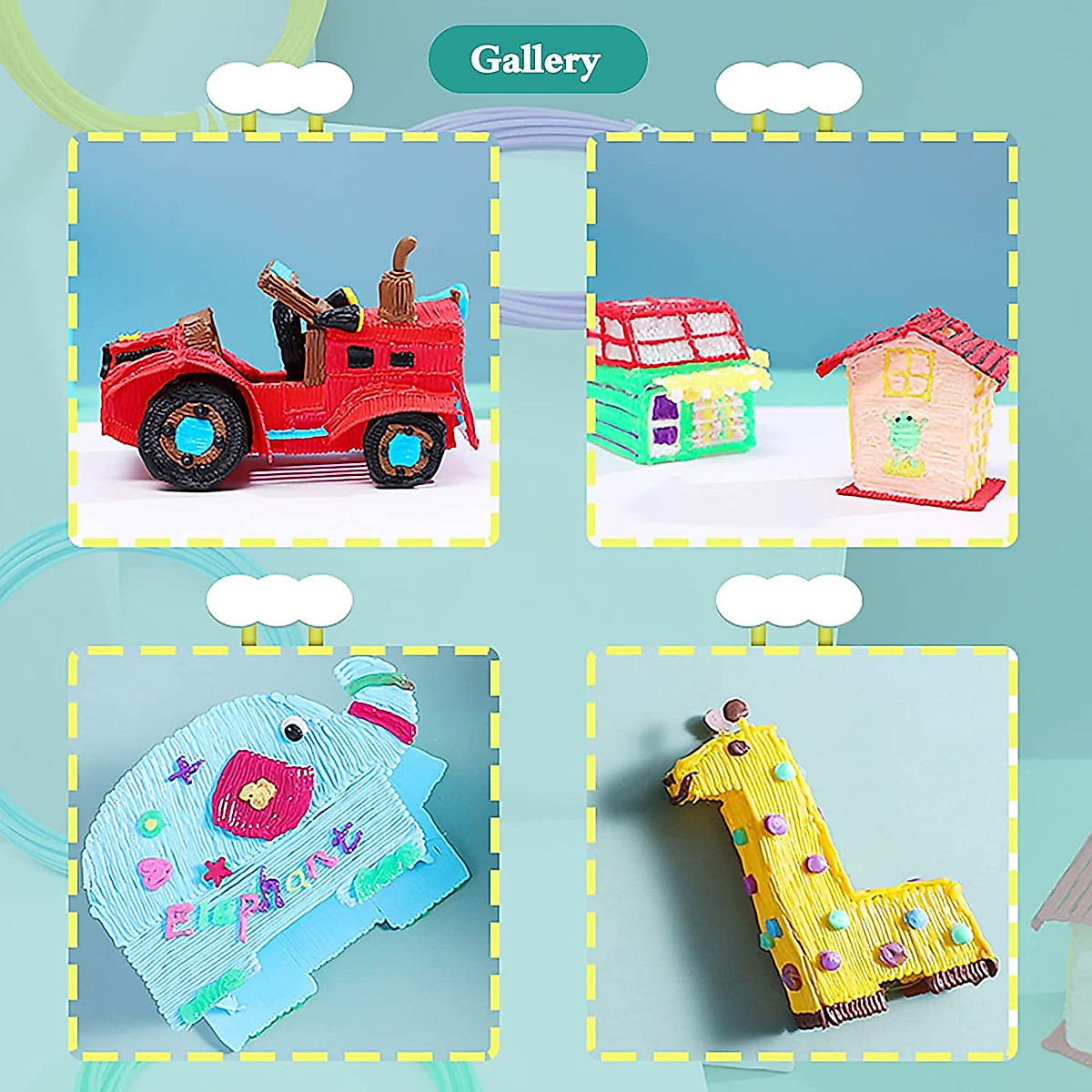 24 Colors 3D Pen Filament. Includes 20 Vibe Colors and 4 Glow in Dark Colors. 10 Feet, 1.75mm Each. PLA Kids Safe Refill