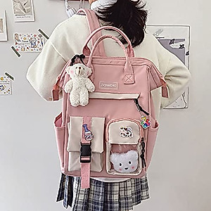 Cute Kids Backpack For Girls Aesthetic Kawaii Bookbags With Accessories And Pin Picnic Gift For Middle School Students…