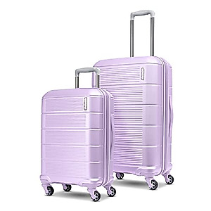 American Tourister Stratum 2.0 Expandable Hardside Luggage with Spinner Wheels, 2PC SET 20/24, Lavender