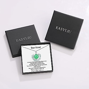 Jade Pendant Best Friend Birthday Gifts for Women Her Gifts for Your Best Friend Teen Girls Best Friend Necklace for Christmas College Graduation Back to School Thanksgiving Day Green Crystal Necklace