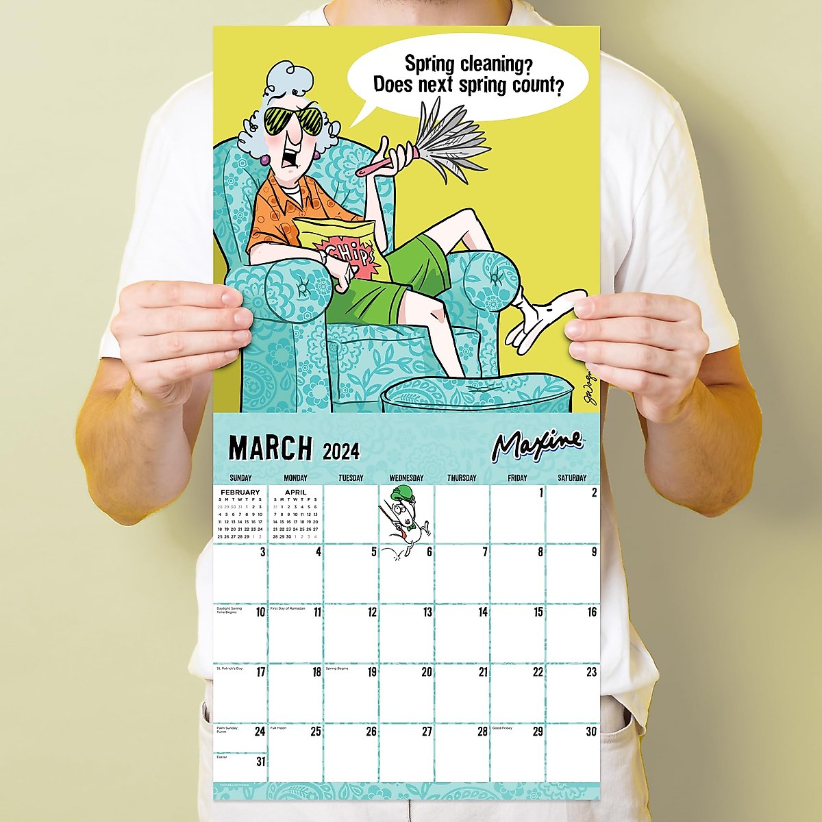 TF PUBLISHING 2024 Maxine Wall Calendar | Large Grids for Appointments and Scheduling | Vertical Monthly Wall Calendar 2024 | Home and Office Organization | Premium Matte Paper | 12"x12”