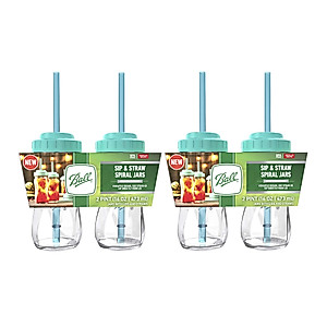 Ball Sip and Straw Spiral Mason Jars, 16 oz (Set of 4)