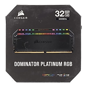 Corsair Dominator Platinum RGB 32GB (2x16GB) DDR4 3200 (PC4-25600) C16 1.35V Desktop Memory