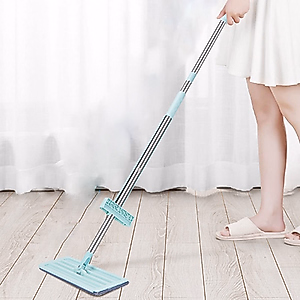 OUSHOP Mop Microfiber Flat Mop Hand Free Squeeze Cleaning Floor Mop Pads Lazy Mop Household Cleaner Tools