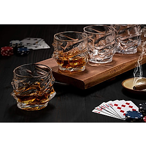 Premium Crystal 11 Oz. Whisky Glasses Set of 2 | Fun "Get a Grip" Design Makes Prime Men's Corporate Gift Idea for Christmas Holiday | For Whiskey, Tequila, Vodka, Rum | Dishwasher Safe - Double Dram