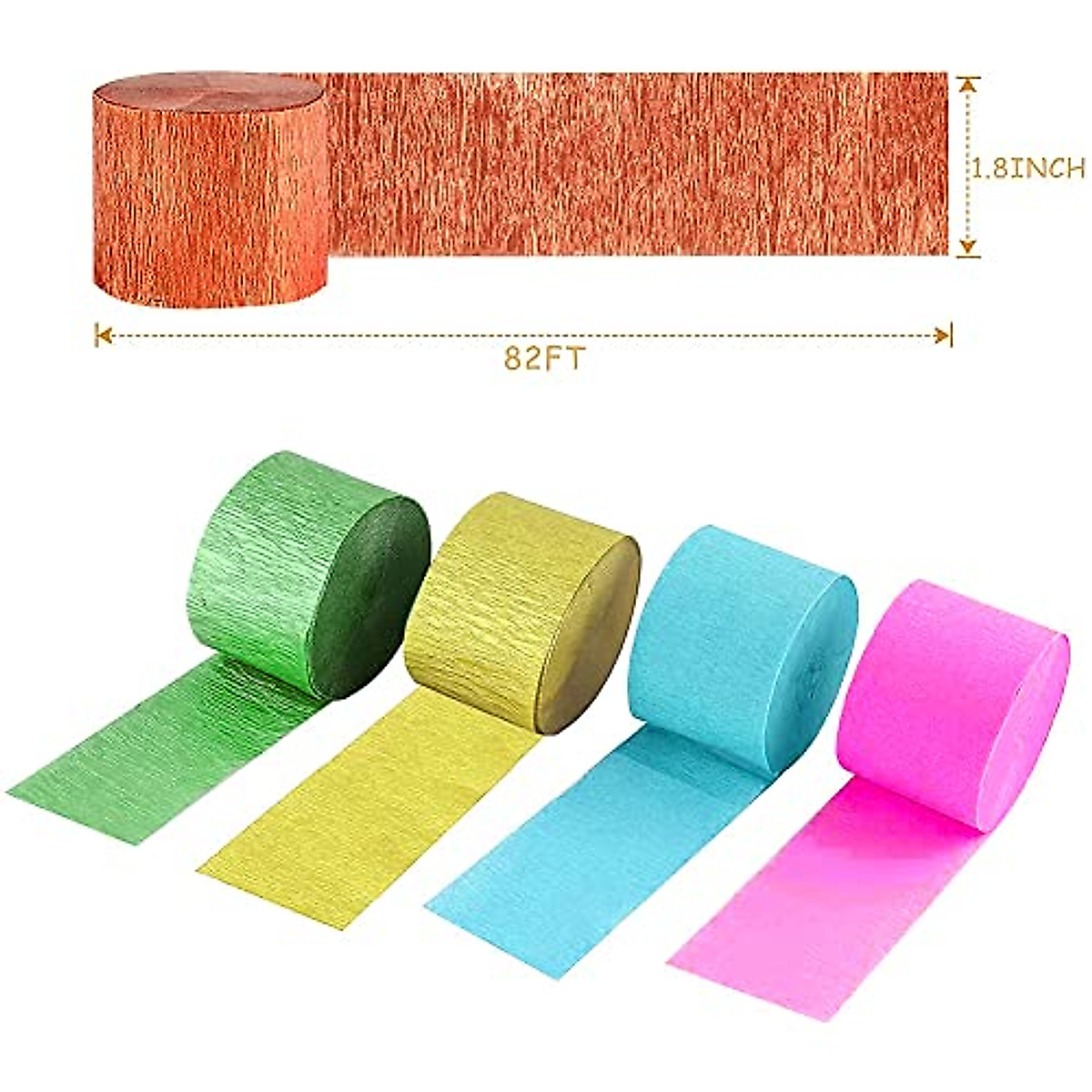 AOPA 10 Rolls Glow in The Dark Party Streamers,1.8 inches Wide 82 feet Long Glow Crepe Paper,Blacklight Party Streamer Decorations,eon Paper Streamers for Wedding, Birthday, Neon Party, Fiesta Party