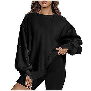 My Orders Placed Oversized Sweatshirt for Women Crew Neck Long Sleeve Casual Vintage Sweatshirts Pullover Tops Comfy Clothes for Flying Black