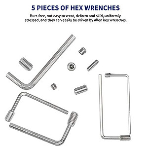 HEMEI 390Pcs M3/M4/M5/M6/M8 Hex Allen Head Socket Set Screw Assortment Kit Internal Hex Drive Flat Point 304 Stainless Steel Metric Grub Screw with 5pcs Hex Wrenches
