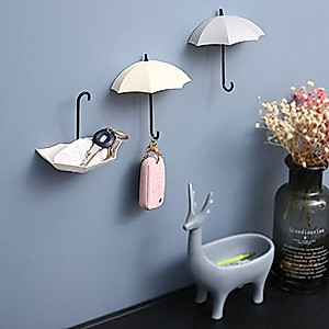 3 Pcs/Set Umbrella Design Self-Adhesive Kitchen Hooks, Multipurpose Creative Hanger Wall Decor Hooks(1)