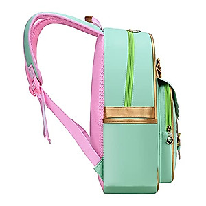 Gazigo Children Princess Waterproof PU Backpack for Girls Elementary School Girl Bookbags