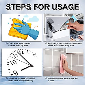 GELIVABLE Mold Remover Gel, Mold Stain Cleaner for Bathroom, Household Shower, Kitchen Sinks, Toilet, Tile, Grout, Walls, Washing Machine and Refrigerator Strips - 4 Fl.Oz(Pack of 2)