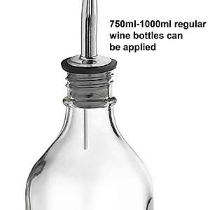 BokWin 6PCS Stainless Steel Pourers,Liquor Pour Spouts Set with Rubber Dust Caps - Classic Bottle Pourers Tapered Spout Suitable for About 3/4" Bottle Mouth