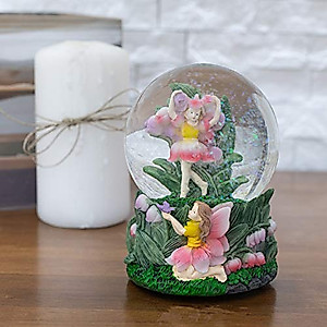 Bell Flower Fairy Friends 100MM Musical Snow Globe Plays Tune You are My Sunshine
