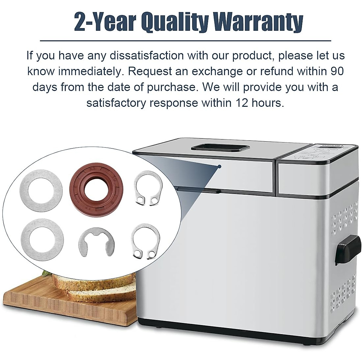 GTPARTES Heavy Duty Pan Seal Kit for Cuisinart Bread Maker Model CBK-100