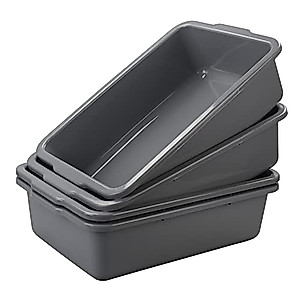 Readsky 34 L Grey Plastic Bus Box, Commercial Bus Tubs, 4 Packs