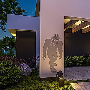 Bigfoot Garden Decor Metal Stake - Set of 2 Big Foot Sasquatch Gifts Yard Art Decorative Garden Stakes for Outdoor Decor, Yard, Patio, Lawn Decorations - 15.7”H x 8.3”W & 7.8”H x 4.1”W