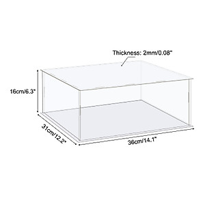 MECCANIXITY Acrylic Display Case Box Clear Dustproof Protection Showcase 14.1x12.2x6.3 Inch for Collectibles Display