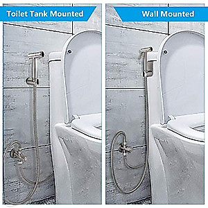 Handheld Bidet Sprayer for Toilet, Stainless Steel Bathroom Bidet Sprayer Set with Anti-Leaking Hose & 2 Water Pressure, Perfect for Feminine Wash, Cloth Diaper Cleaning, Baby Wash & Pets Shower