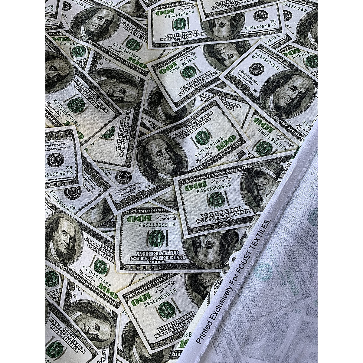 100 Dollar Bill Cotton Fabric/Money Print Fabric /0 Cotton / 45" Wide/Sold by The Yard