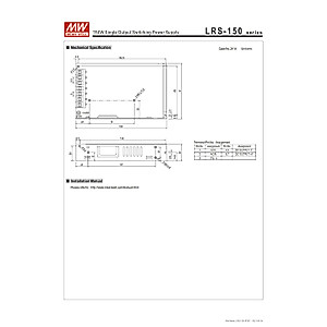 MW Mean Well Enclosed Type LRS-150W-12/15/24/36/48V Non-PFC LRS Series 150W Single Output Switching Power Supply (LRS-150-24)