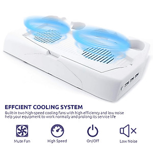 Stand with Cooling Fan and Dual Controller Charger for PS5, KRX All-in-One Design Accessories for Playstation 5 Digital Edition & Dualsense, Console System Charging & Cooling Station for PS5