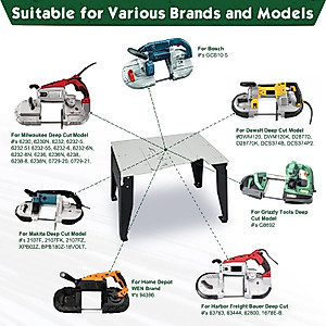 DITKOK Band Saw Stand Portable Table Alloy Steel Base for DeWalt Band Saw, for Milwaukee for Makita Band Saw, Powder Coated Table