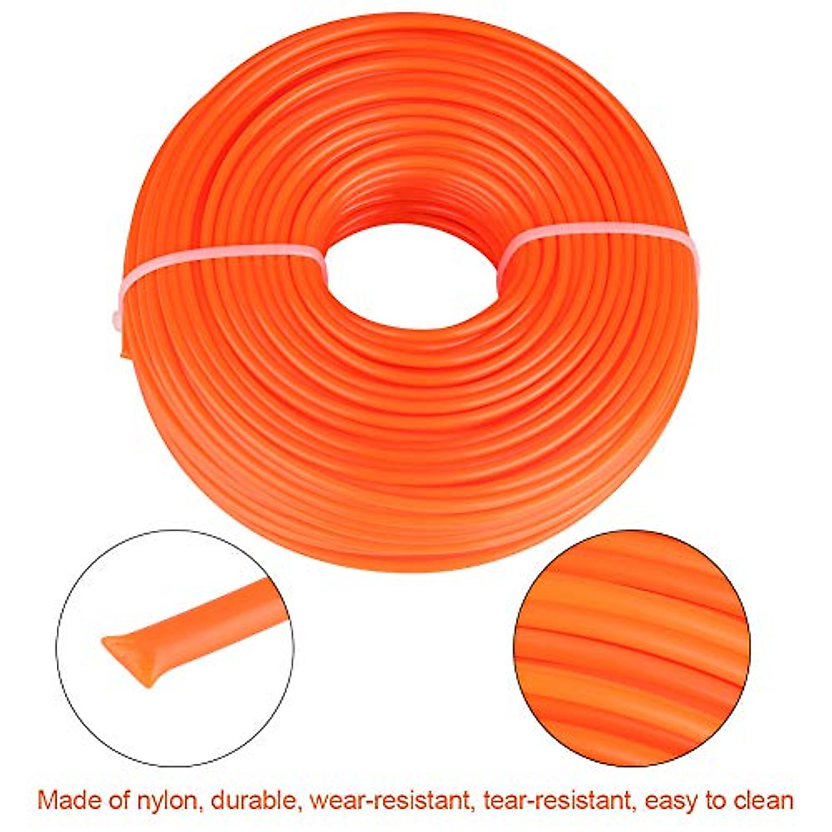 Trimmer Line, 3mm Heavy Duty Nylon Round String Petrol Trimmer Cord Wire For Grass Cutter(50m, 100m, 120m) (50n)