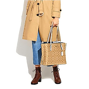 COACH MOLLIE TOTE IN SIGNATURE CANVAS, 1665, KHAIKI CHALK