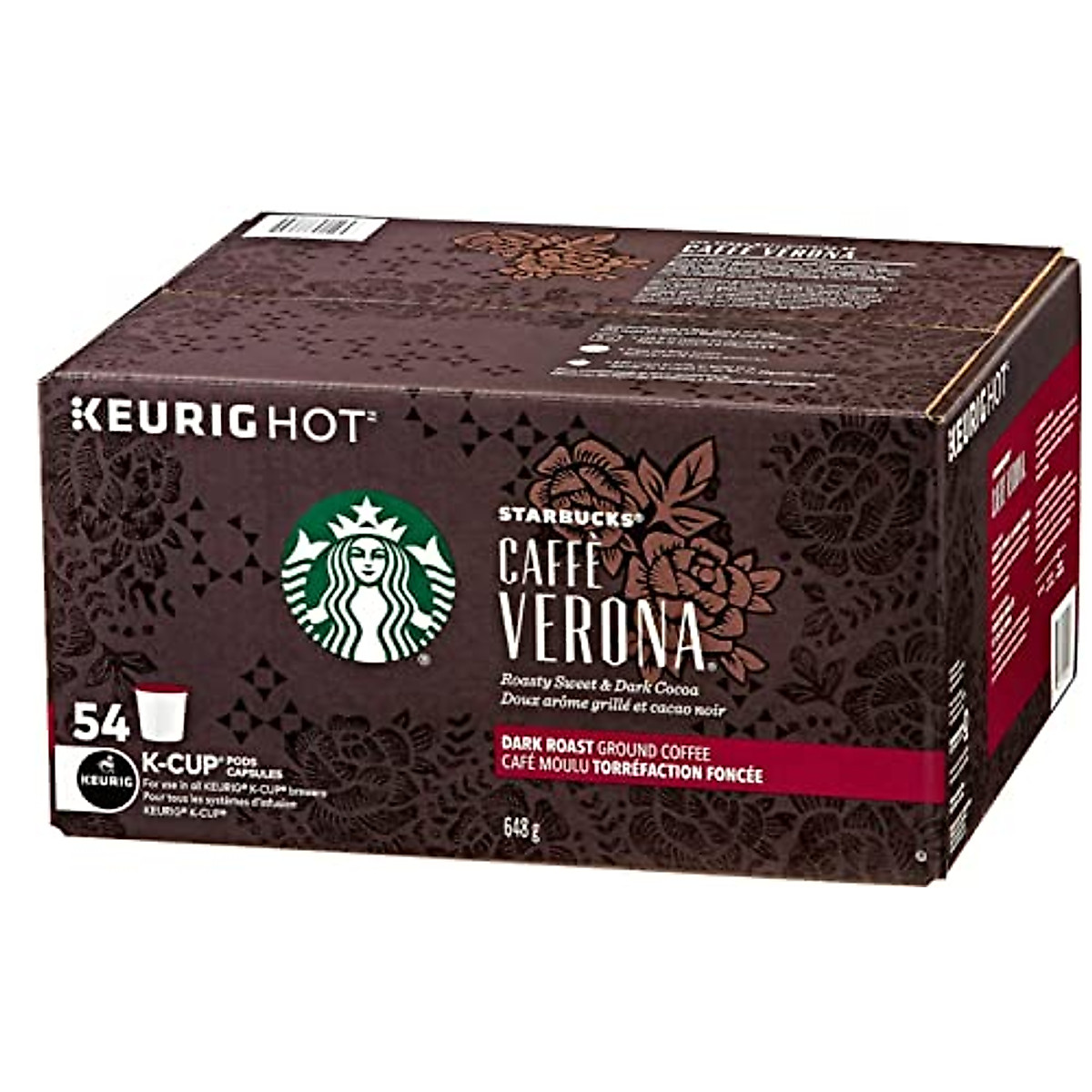 Starbucks Caffe Verona, Dark, K-Cup Portion Pack for Keurig K-Cup Brewers 54-Count