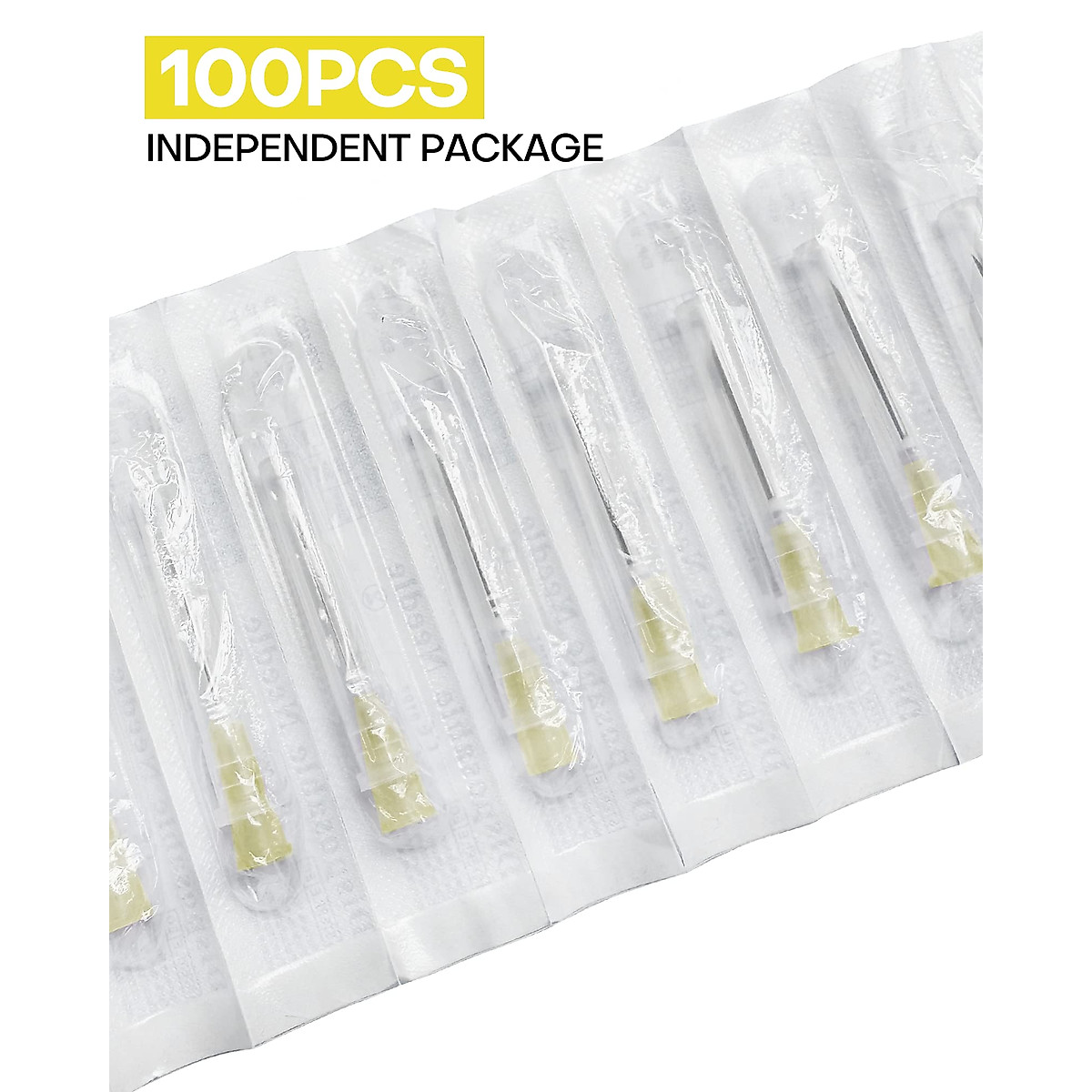 20G 5/8 Inch Luer Lock Disposable Needle with Cap for Lab Supplies, 100 Pack 16mm Industrial Injection Accessories