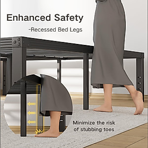 COMASACH 18 Inch Tall Metal Platform King Size Bed Frames with Maximum Storage, Anti-Slip Strengthen Support Mattress Foundation, Noise Free