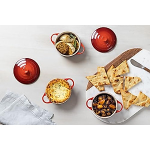 Le Creuset Stoneware Mini Round Cocotte, 8 oz., Cerise