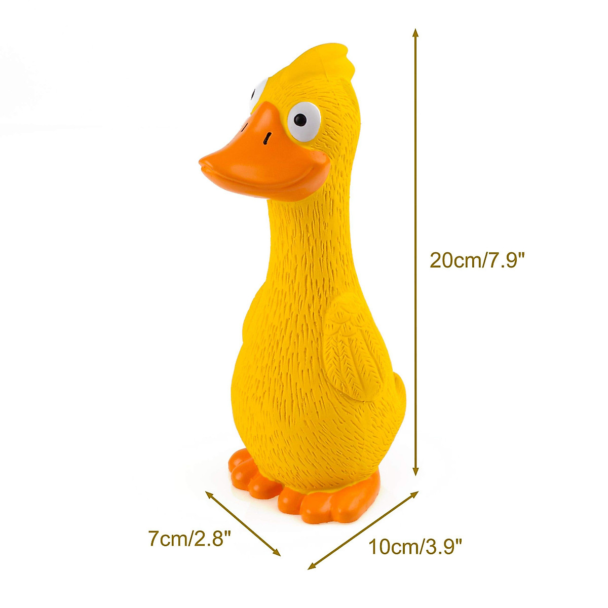 CHIWAVA 2 Pack 7.9 Inch Squeak Latex Dog Toy Yellow Duck Interactive Play for Small Medium Dogs