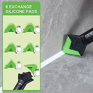 Caulking Tool 3 in 1 Caulking Grout Removal Tool Sealant Finishing Tool Bathtub Caulk with Stainless Head, Caulk Remover Glass Glue Angle Scraper for Bathroom, Kitchen,Floor,Window,Sink Joint,Frames