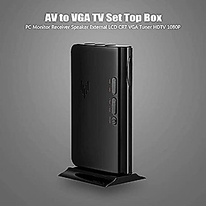 Hilitand TV Box AV to VGA TV Box, TV Box VGA Tuner, Builtin Speakers, Support 1920 * 1200 Resolution, Support LCD, LED Widescreen and CRT Display(U.S. regulations, Transl)