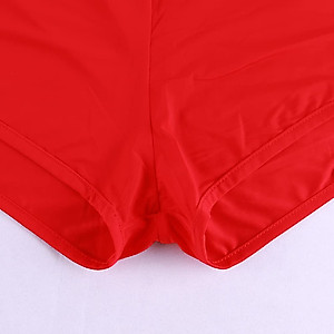 Mens Boxer Briefs with Large Split Sides No Inner Lining Color Red Size L
