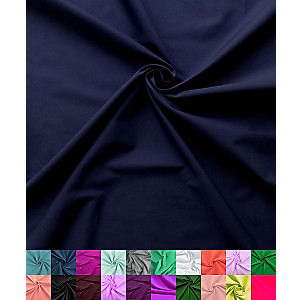 Barcelonetta | Poly Cotton Fabric for Sewing | Broadcloth Fabric | by The Yard | 60" Wide Roll | Lightweight, Breathable | Lining, Home Textile, Skirts, Tote Bags (Navy, 2 Yard)