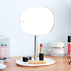 ZXY-NAN Bathroom Mirror Make-up Mirror White 360 ??deg; Swivel Portable Mirror HD Princess Compatible with Indoor use with a Desk Bathroom Mirrors