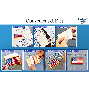 Badge Magic Cut to Fit Freestyle Double-Sided Patch Adhesive Kit (1-Pack) - No Iron Necessary - Safe Applicator of Decals on Fabric, Clothing, Hats, and Jeans