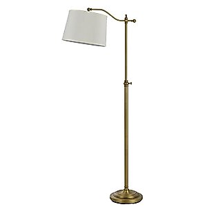 Cal Lighting BO-2205FL-AB Transitional One Light Floor Lamp from Wilmington Collection in Brass - Antique Finish, 28.00 inches, Copper