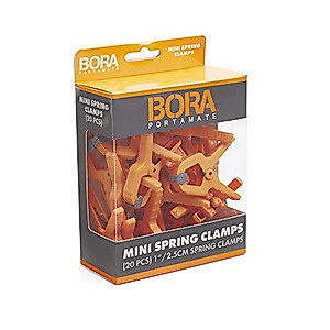 Bora 1-Inch Mini Spring Clamp, 20-pack, 540520. Give yourself an extra hand with these tough polymer mini spring clamps