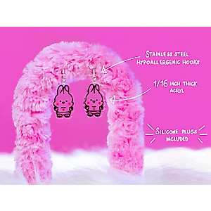 Shy goose feather bird earrings quirky cute memes jewelry for women and men weird white kawaii trend items for teen girls and boys preppy aesthetic accessories for cosplay and costume party