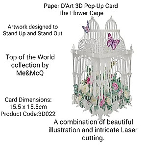 Paper d'Art Flower Cage 3D Pop Up Greeting Card