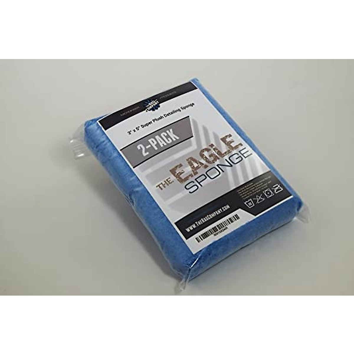 The Rag Company - Ultra Premium Korean Eagle Microfiber Detailing Applicator Sponge - Versatile Detailing Tool, Extra Absorbent, Able to Withstand Numerous Uses, 3in x 5in, Blue (2-Pack)