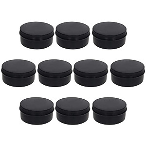Auniwaig 10pcs 5 oz 150ml Round Aluminum Cans Tin Can Screw Top Metal Lid Containers DIY Tins Makeup Storage Box for Crafts Spices Candles Candies Tea Gift(Black)