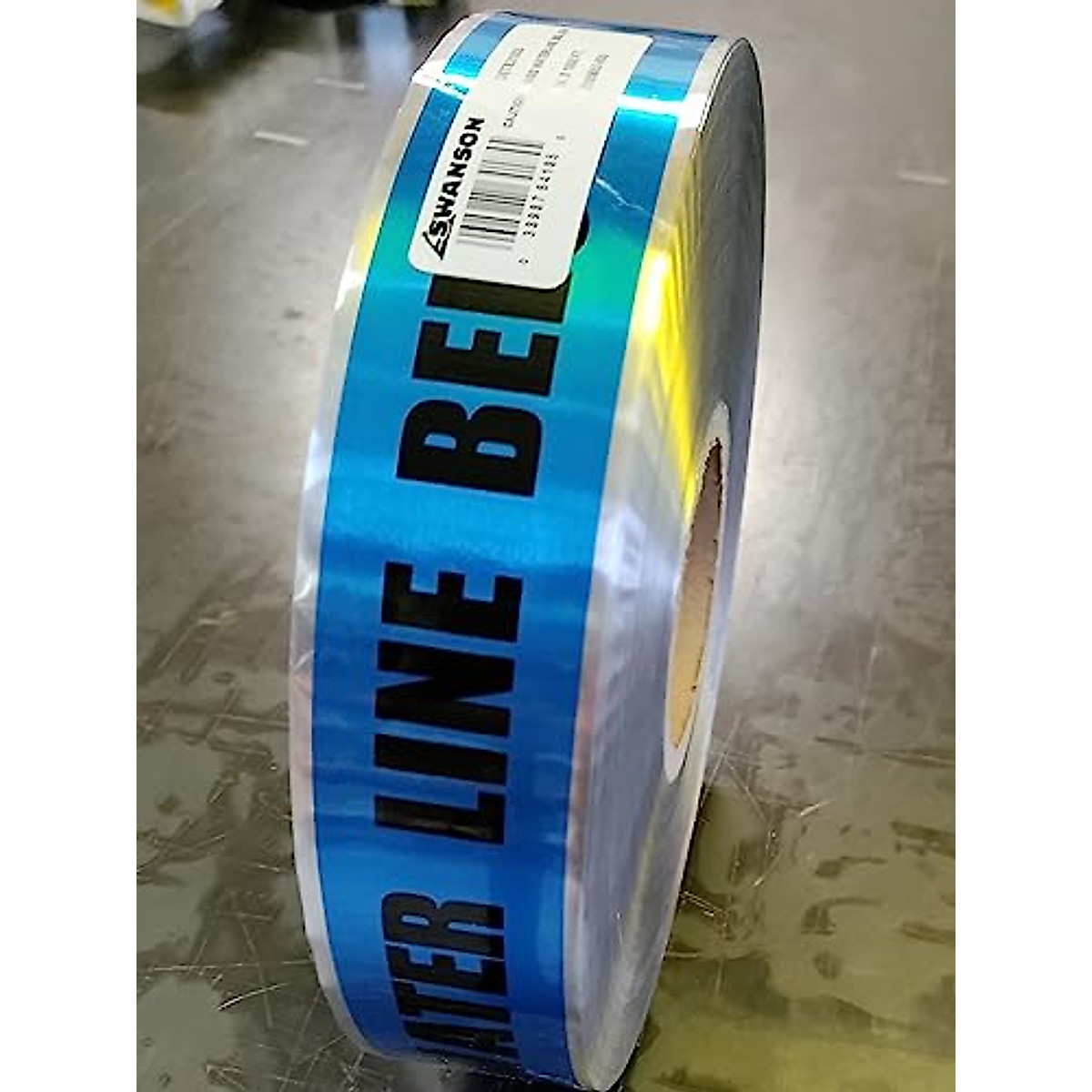 Swanson Tool Co DETB21005 2 inch by 1000 Foot 5 Mil Detectable Safety Tape "Caution Buried Water Line Below" Blue with Black Print