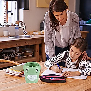 Healifty Dinosaur Trash Can Lovely Wastepaper Basket Cartoon Animal Design Garbage Container Bin for Bathroom Kitchen Bedroom Home Office Light Green