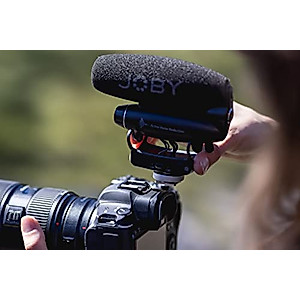 JOBY Wavo PRO Professional On-Camera Directional Shotgun Microphone with Built-in Active Noise Reduction and Rycote Shock Mount, CSC, Mirrorless, Camcorder, Vlogging, Filmmaking, Youtuber, Creators