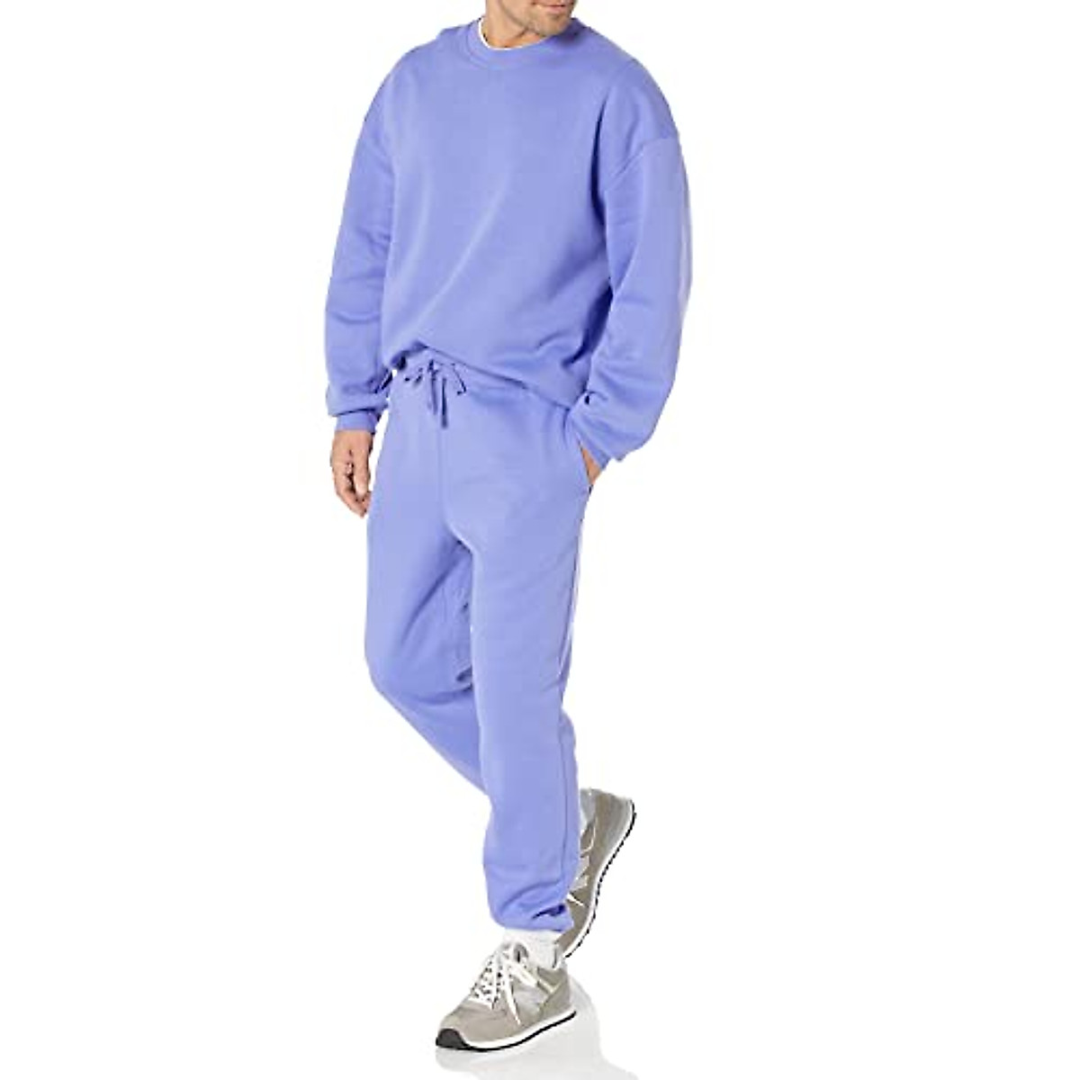 Amazon Essentials Men's Oversized-Fit Crewneck Sweatshirt (Available in Big & Tall), Purple Blue, X-Large